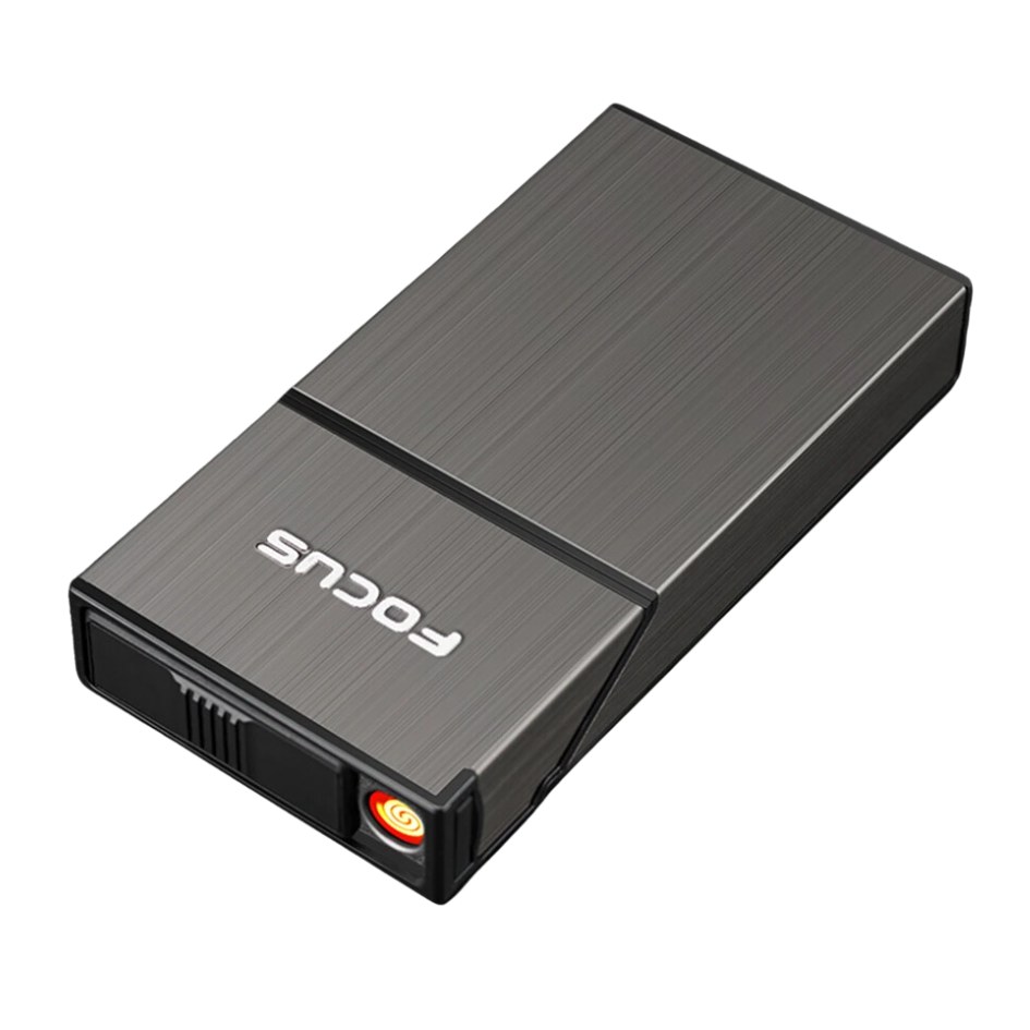 Focus Cigarette Case with Rechargeable Lighter JD-YH090 | Rimedia